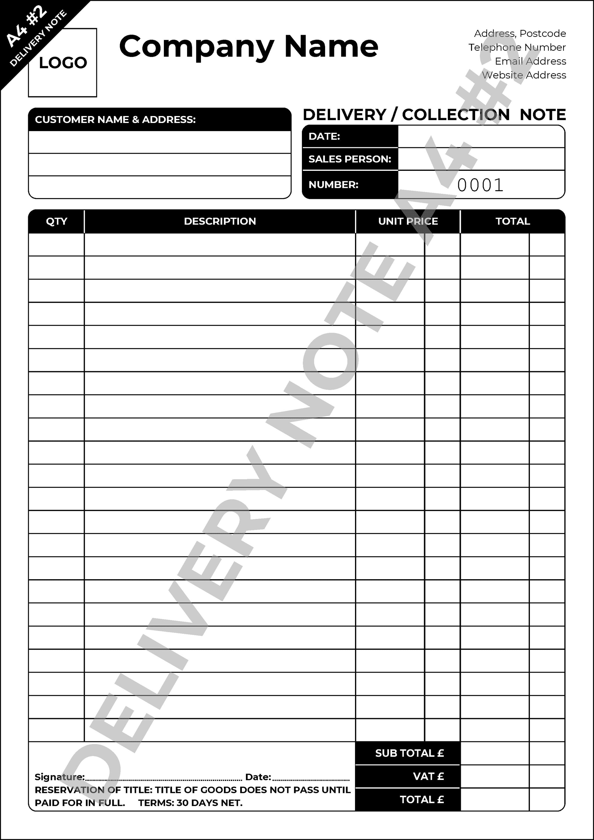 Delivery Note Templates – SmileyPrint1