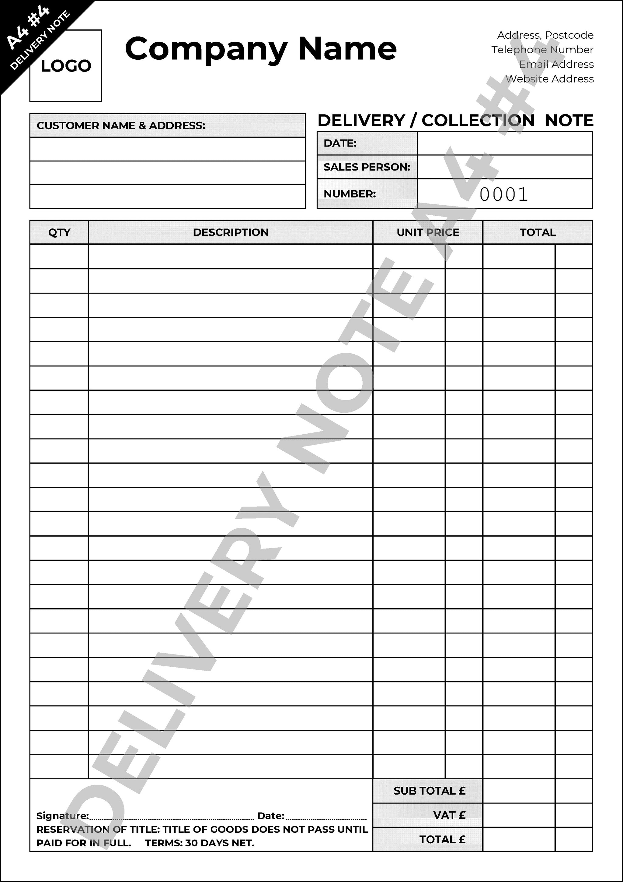 Delivery Note Templates – SmileyPrint1