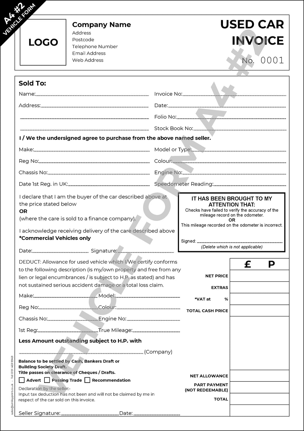 Vehicle Form Templates – SmileyPrint1